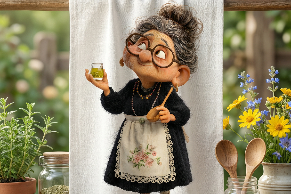 FUNNY OLD LADIES WITH DRINK CLIPART, a Person Illustration by Daring Digies