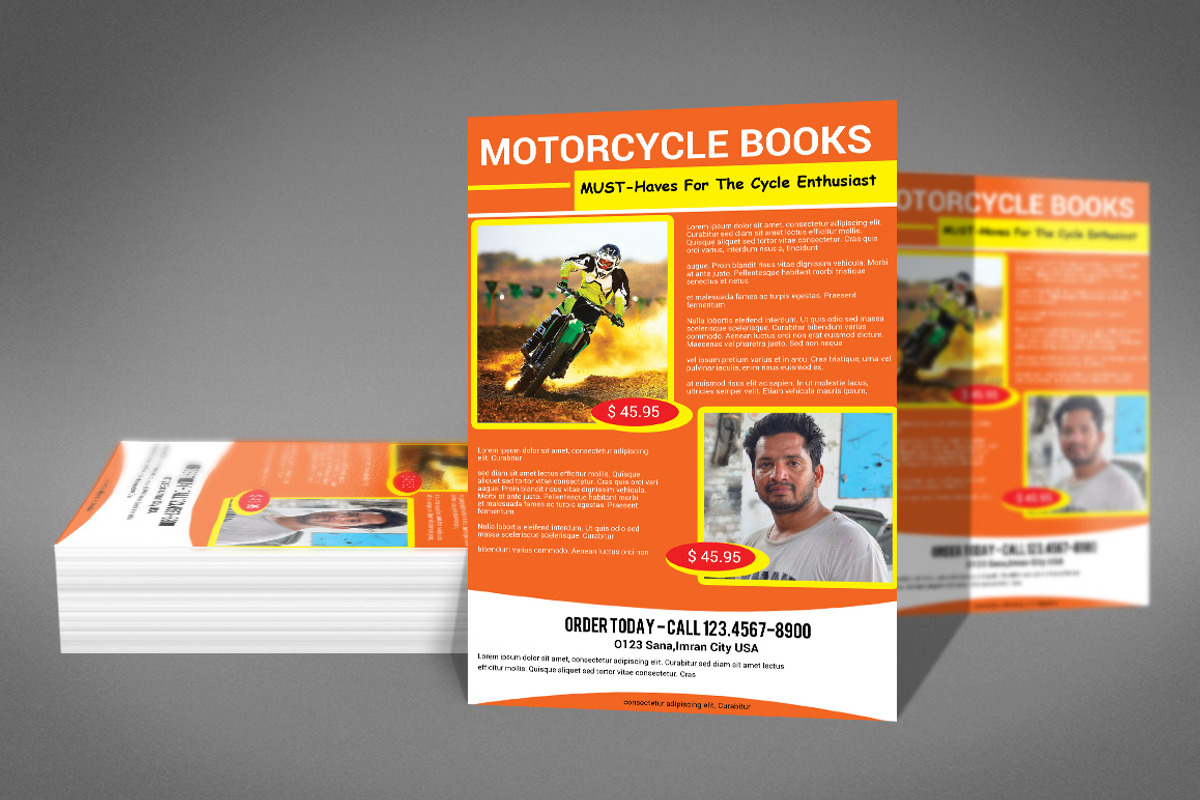 MOTORCYCLE BOOKS FLYER, a Flyer Template by graphicforest