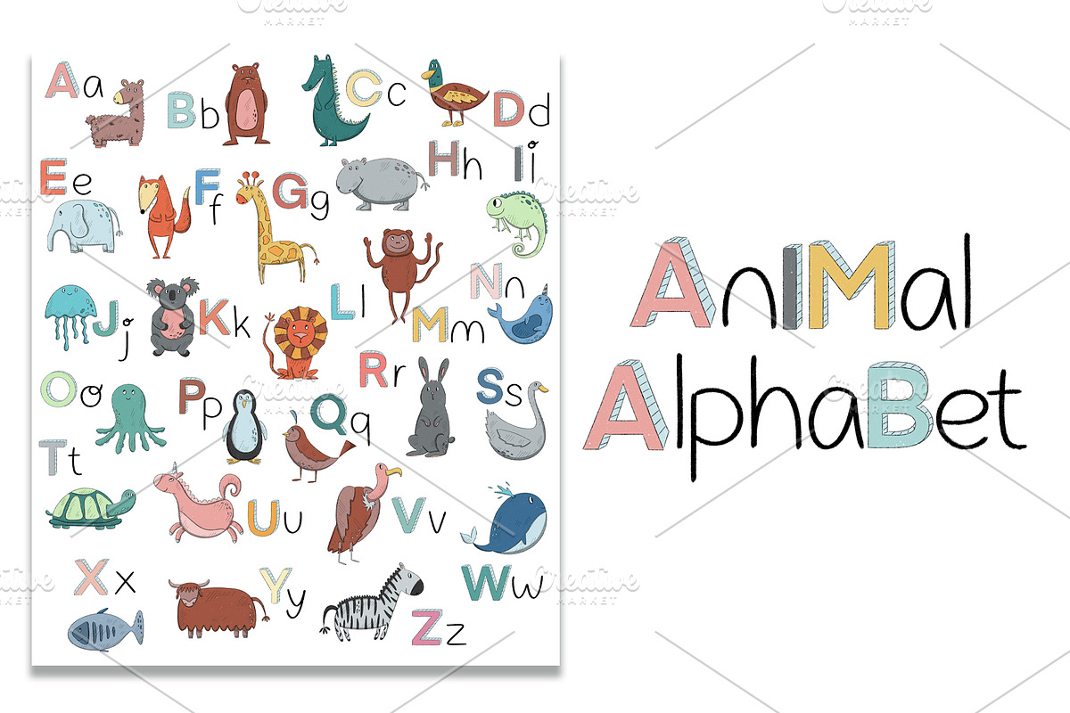 Animal alphabet for children, an Animal Illustration by SaintPic ...