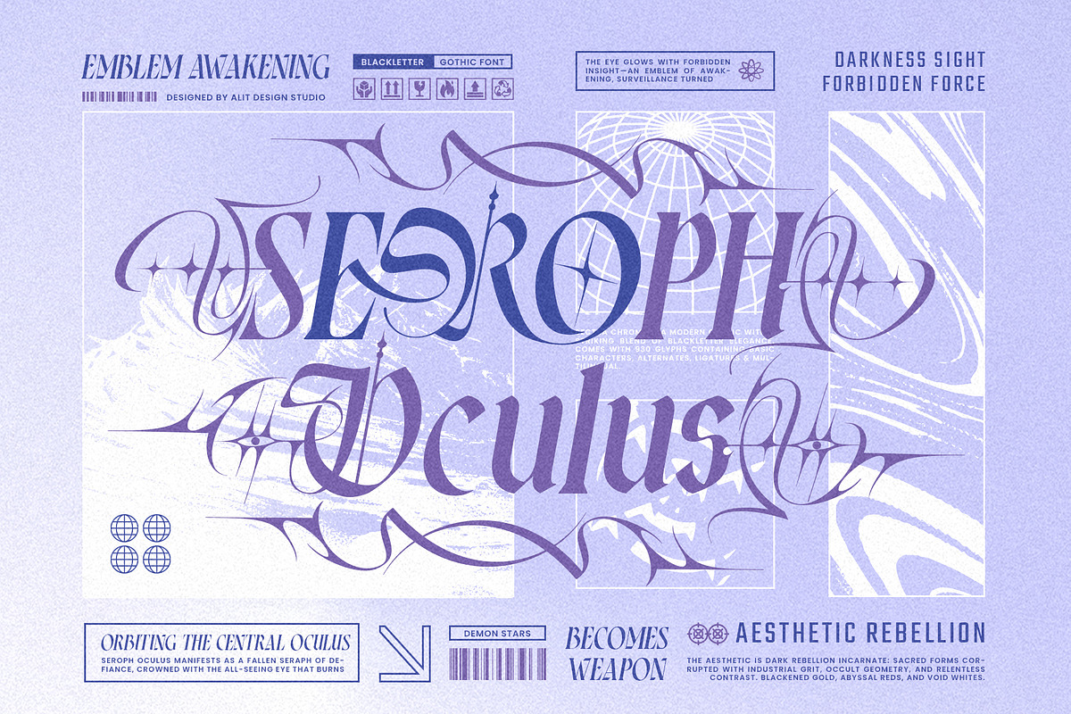 Demon Stars Typeface, a Blackletter Font by alit design