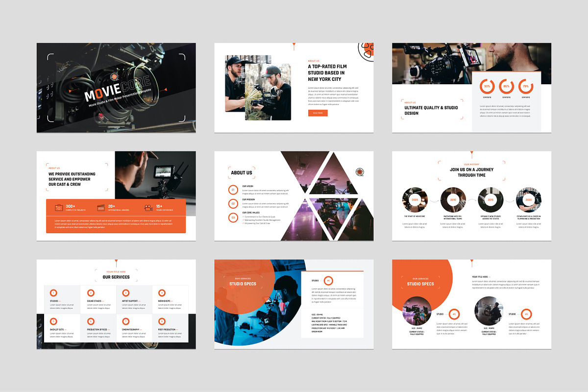 Movie Studio PowerPoint Template, a Presentation Template by Flat Icons