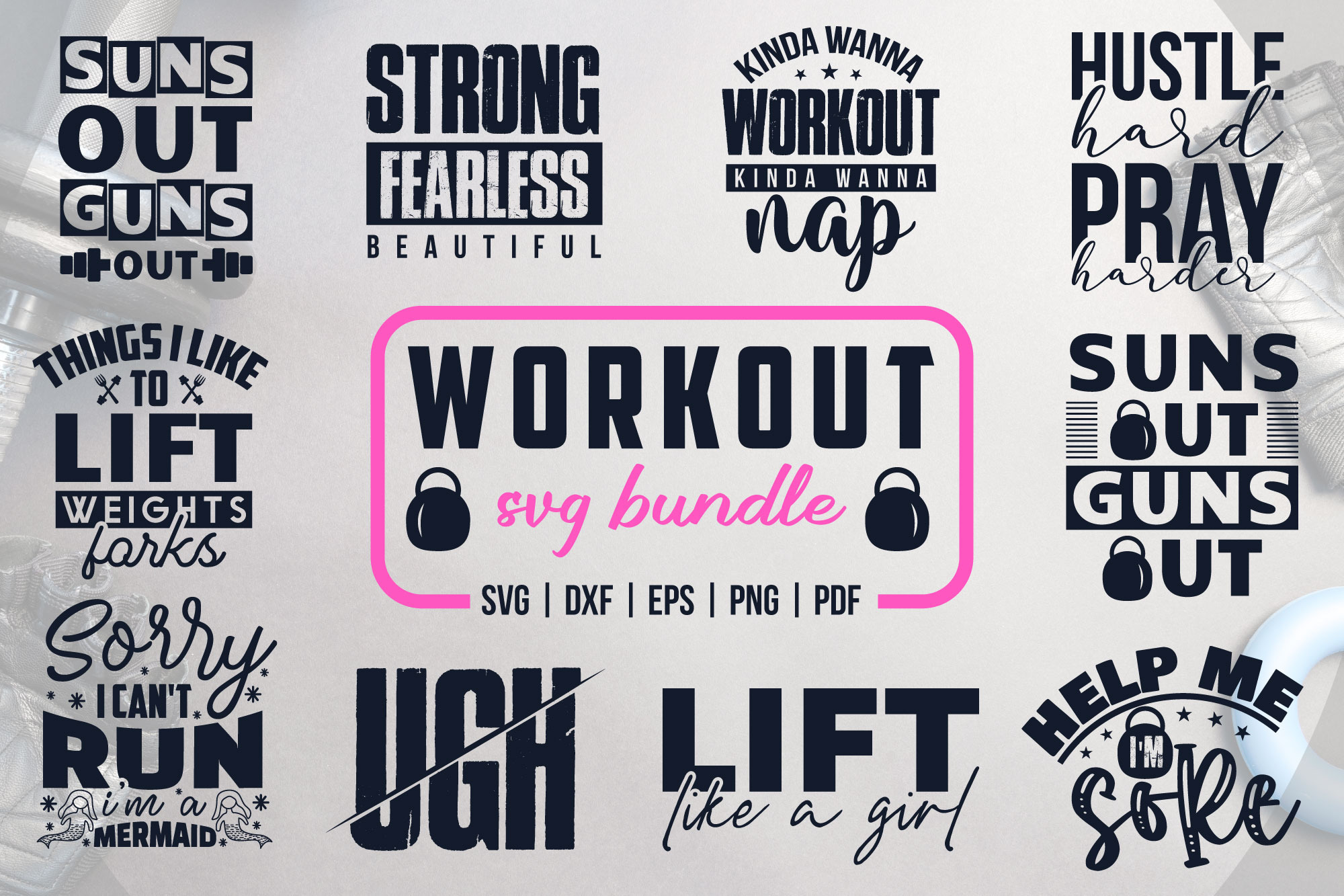 Workout SVG Bundle Vol.2, a Graphic by CraftlabSVG