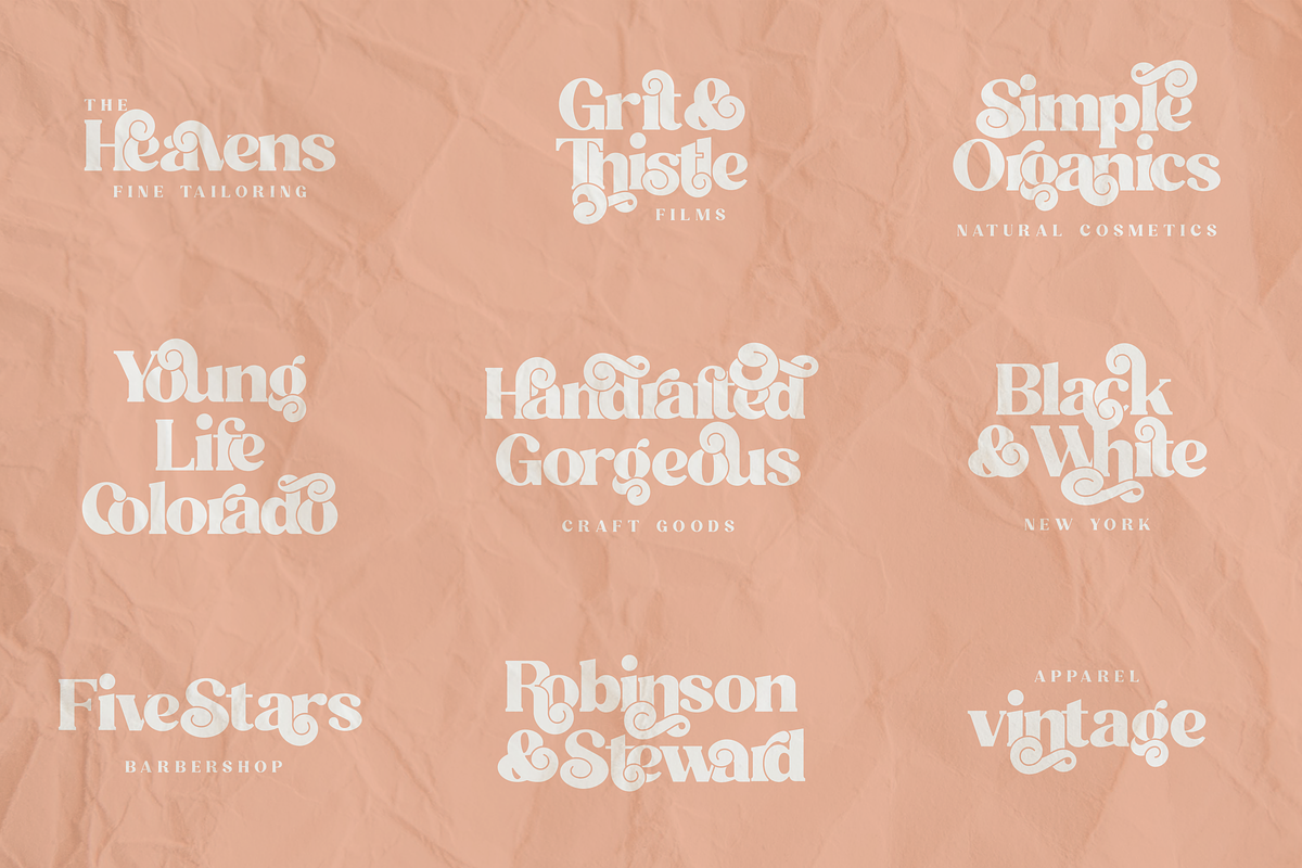 Hefton - ligature display typeface