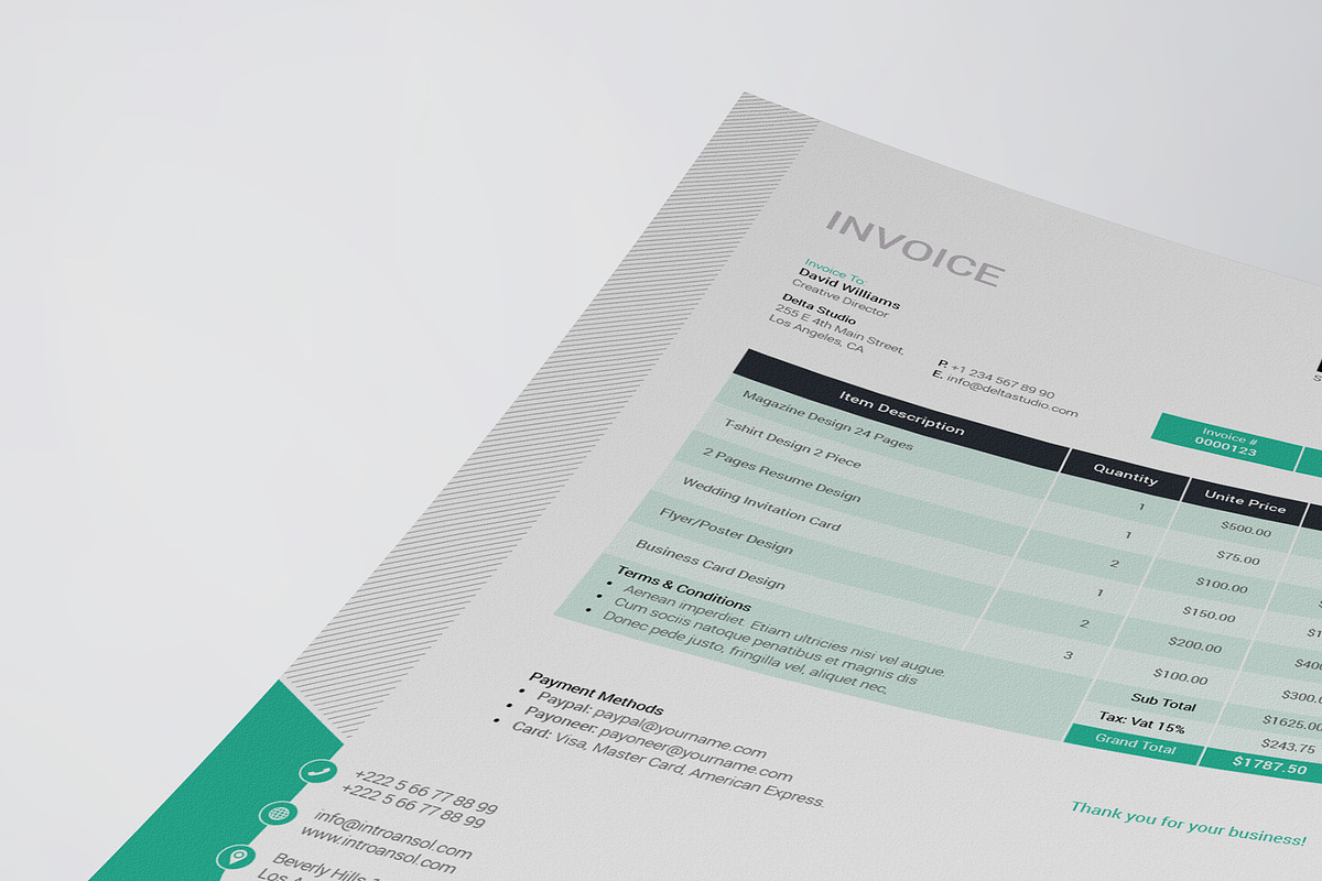Modern Invoice Template, a Templates & Theme by Glassymart