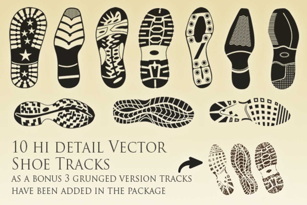 Vector Shoe Tracks Collection, an Illustration by FourLeafLover