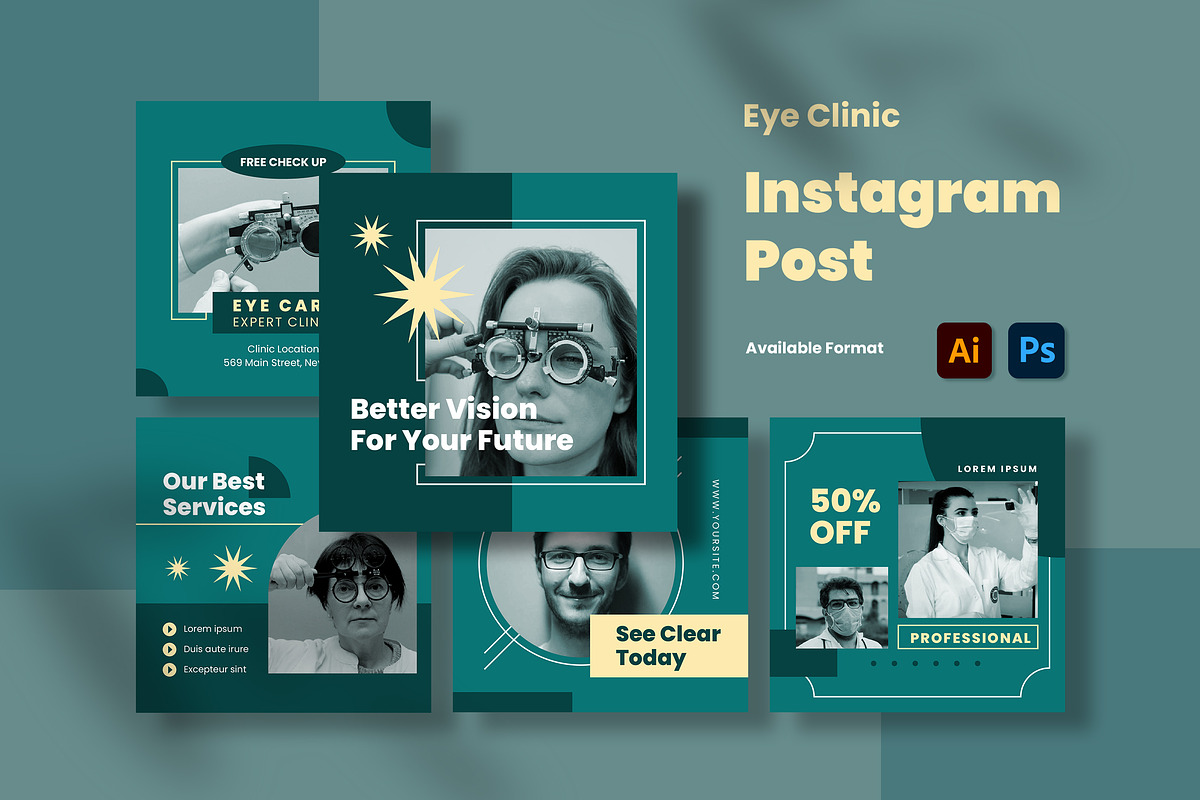Eye Clinic Instagram Post, a Social Media Template by MikroType Std