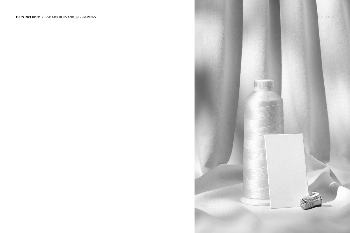 Thread and Card on Jersey Mockup, an Advertising Mockup by creatsy5