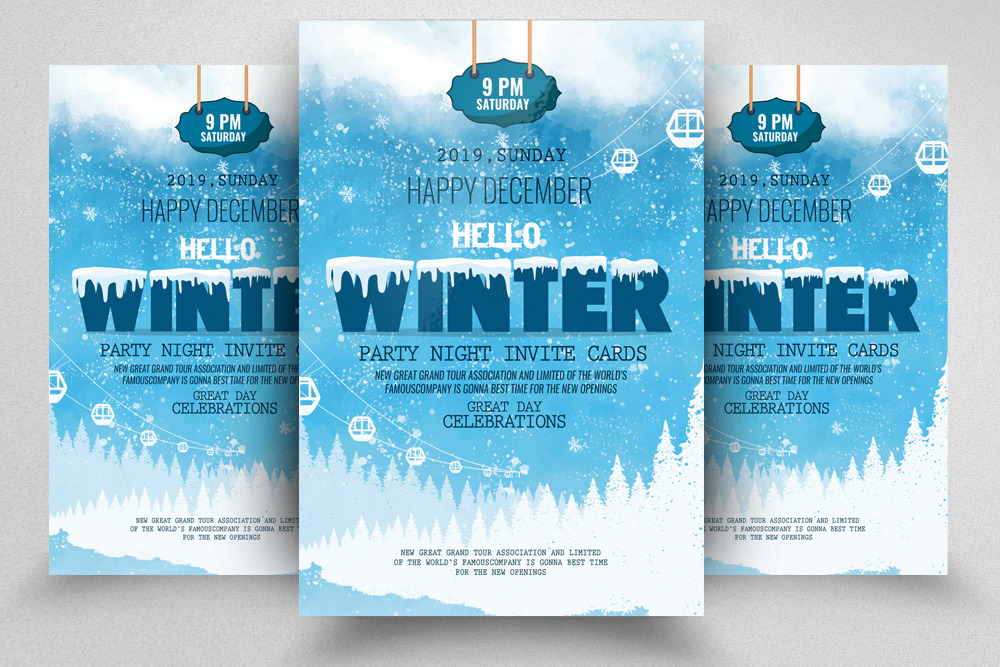 Hello Winter Flyer Template, a Flyer Template by Psd Templates