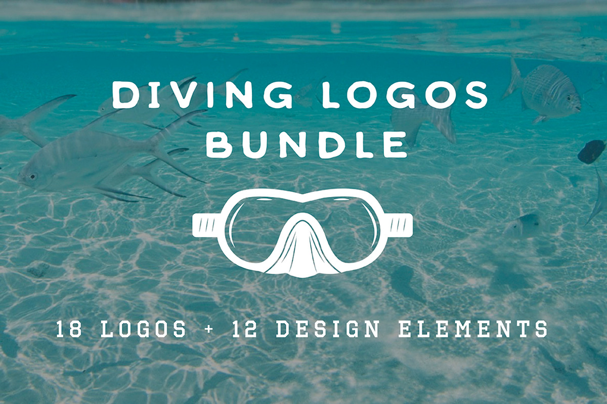 Set of vintage diving emblems, a Branding & Logo Template by AkimD