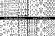 Paisley & Buti Seamless Patterns, a Pattern Graphic by Melissa Held Designs