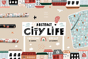 ABSTRACT CITY LIFE graphic set, a Pattern Graphic by solmariart