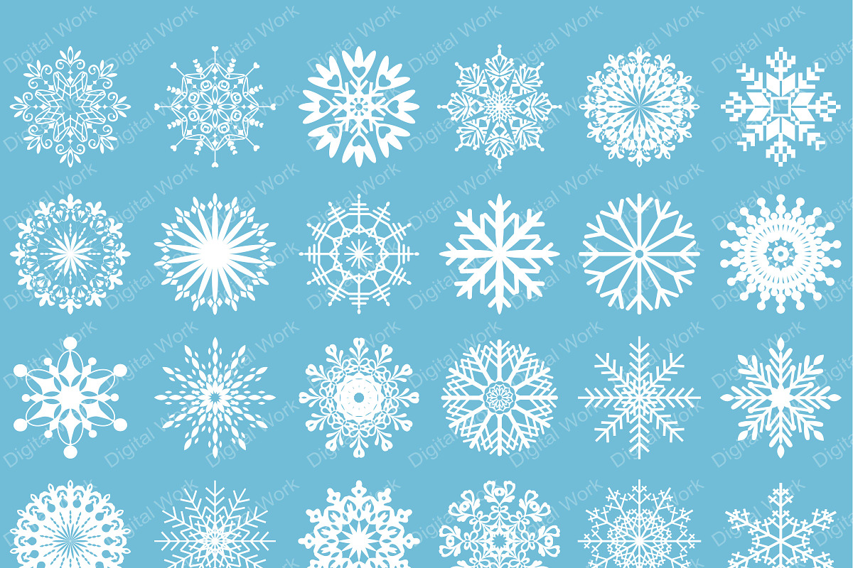 White Snowflake Clipart, an Illustration by Leska's Digitals