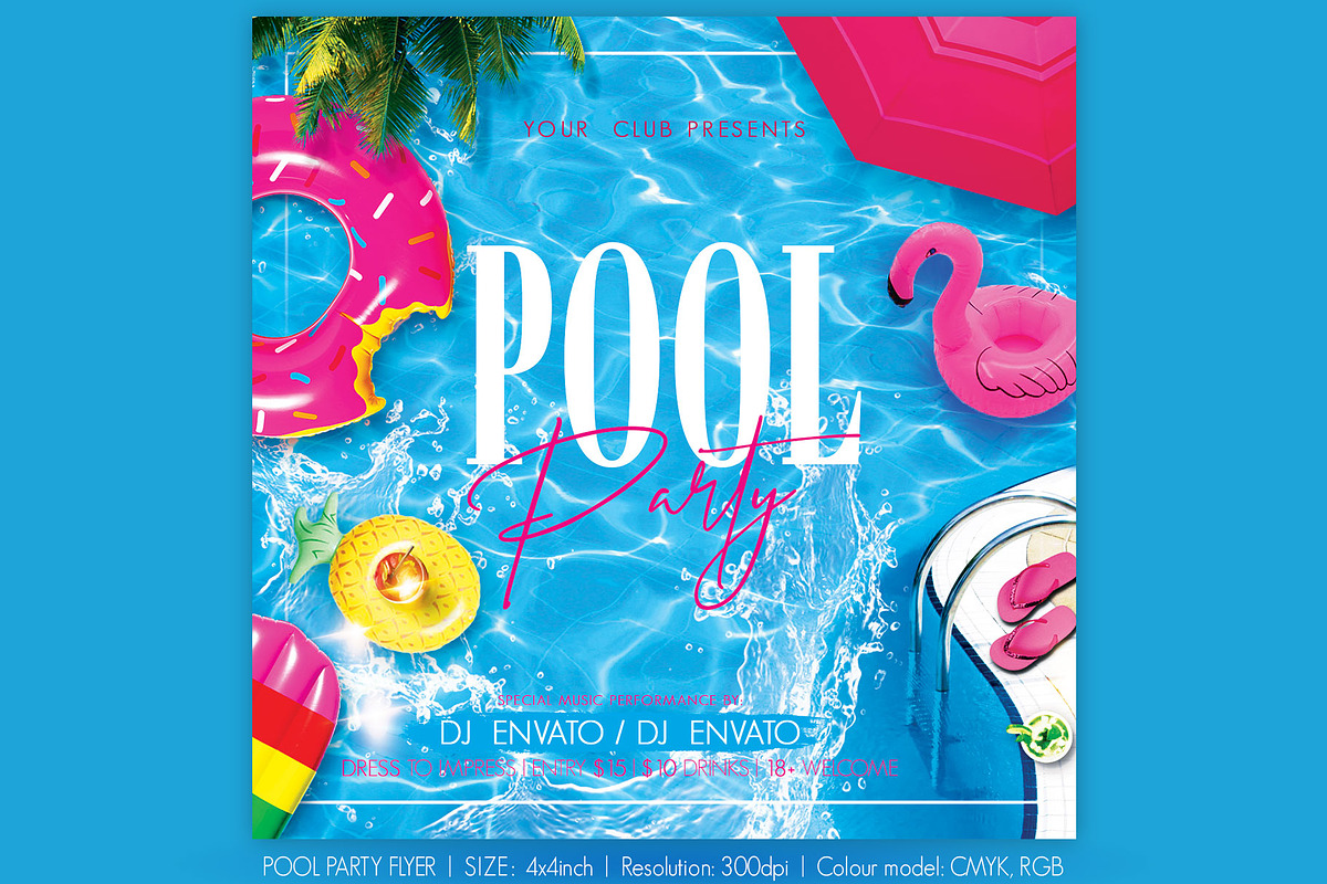 Pool Party Flyer, a Flyer Template by Artolus