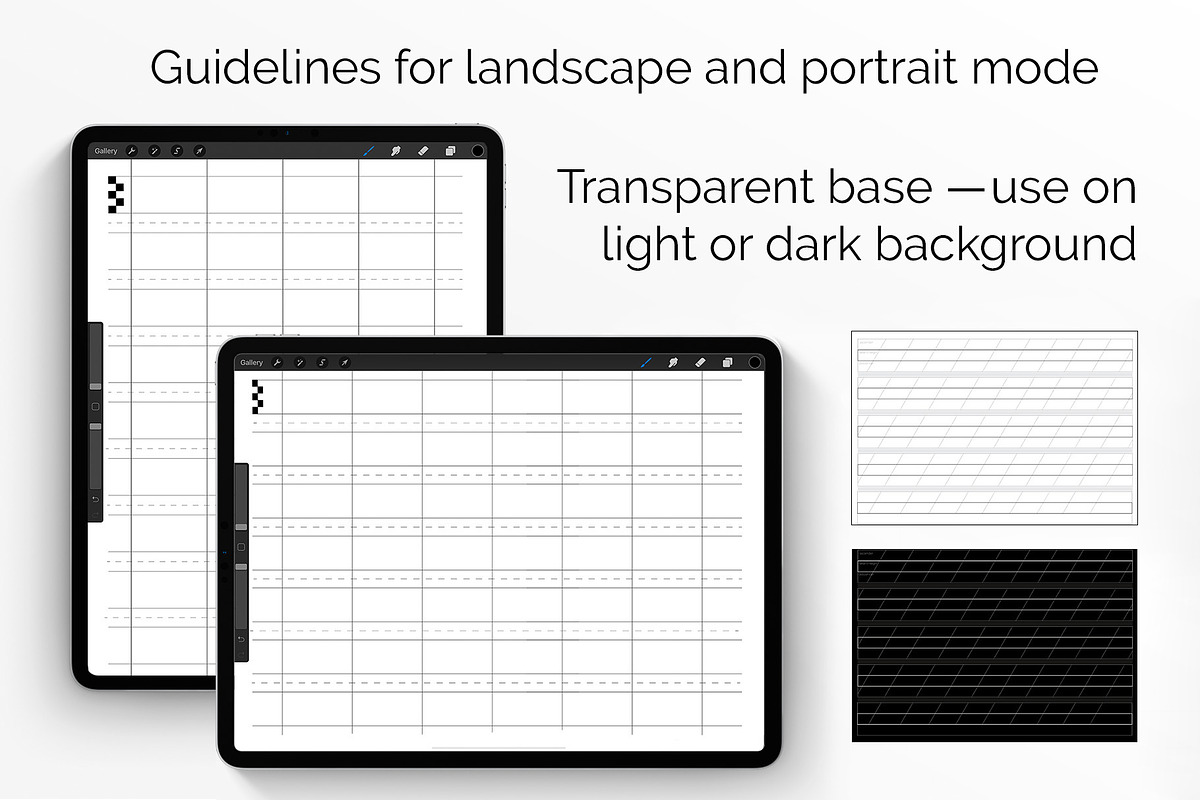 Guidelines & Grids Calligraphy Pack, a Stationery Template by ZenLettering