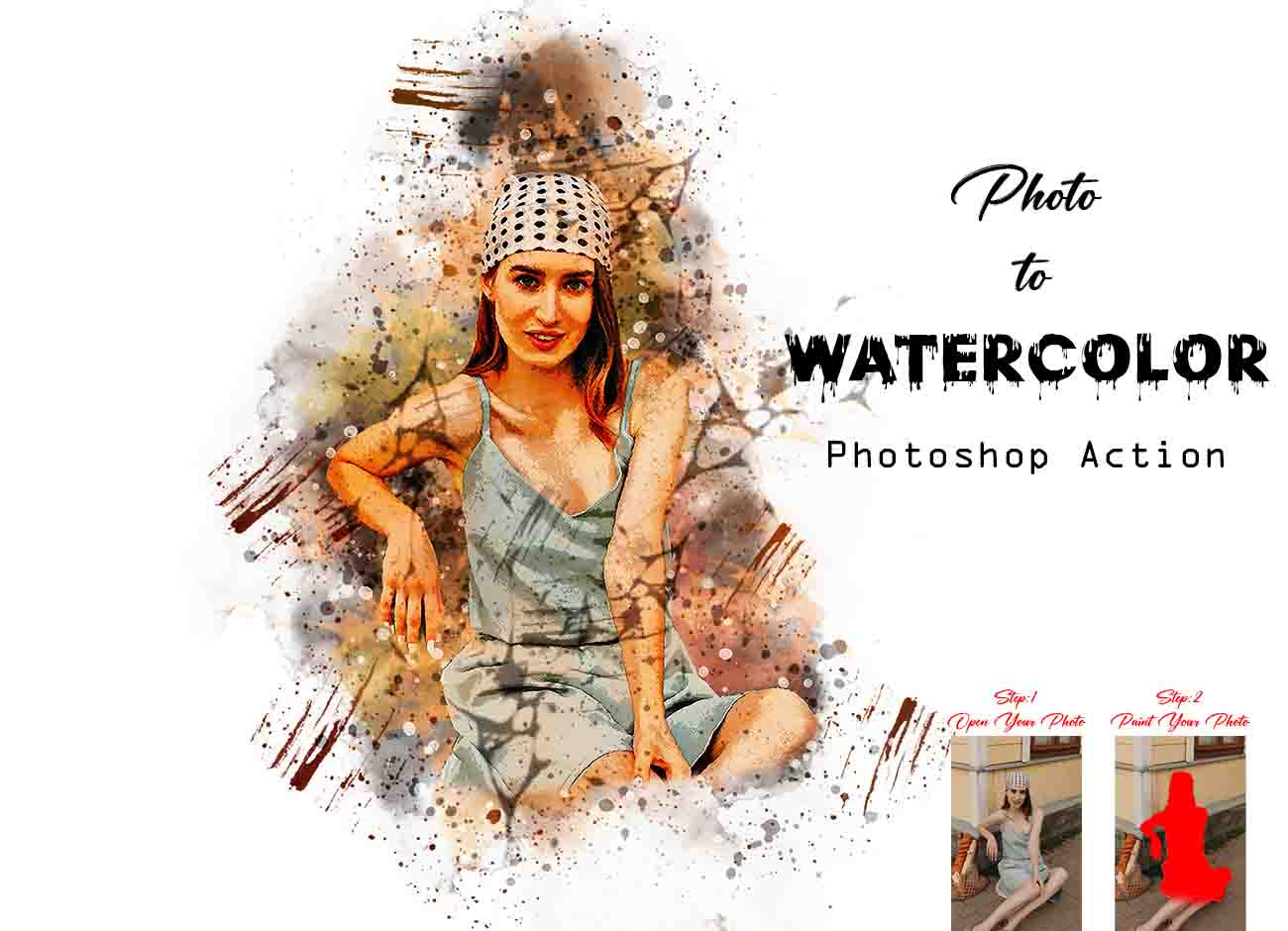 Photo to Watercolor Photoshop Action, an Action Add-On by Studio Retouch