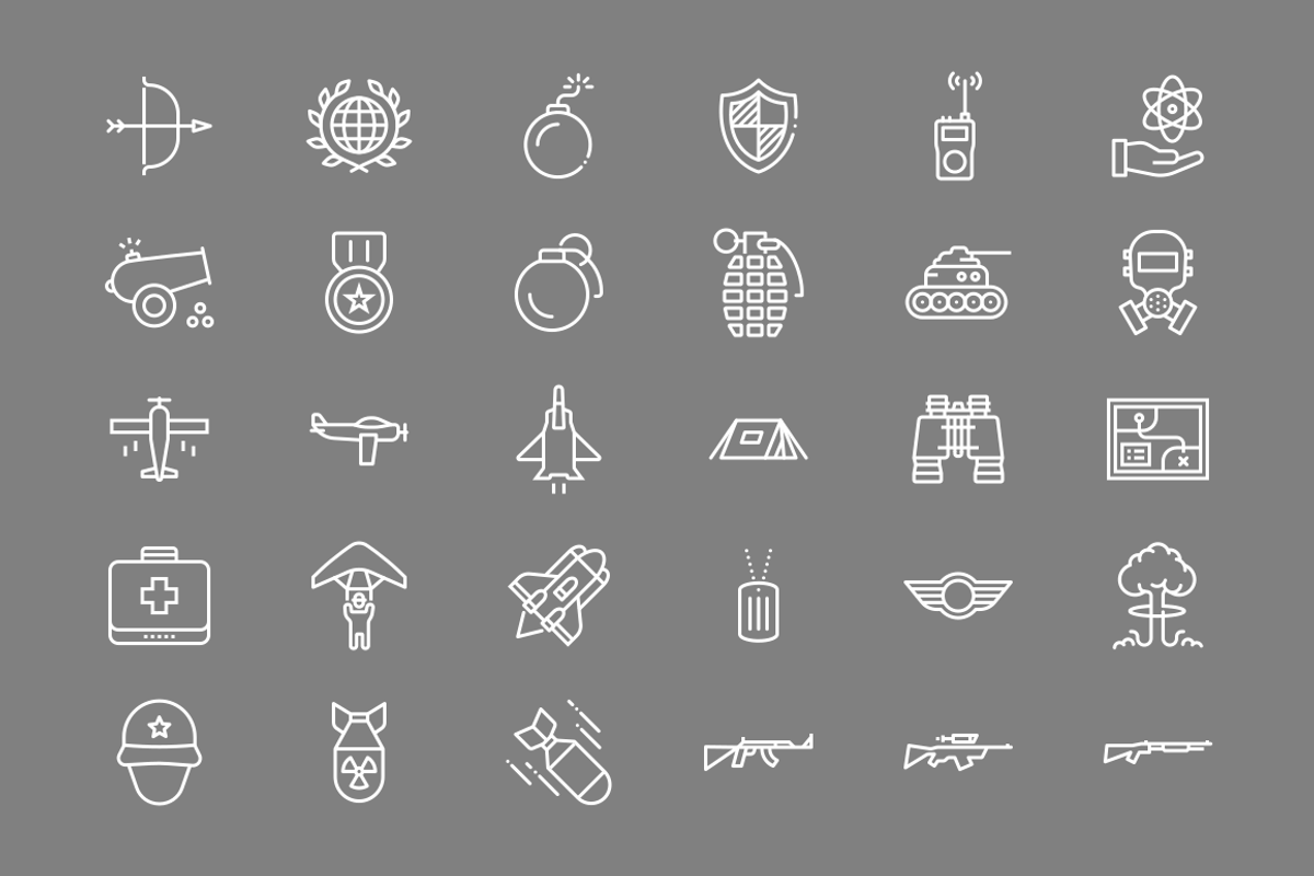 War Icons, a Solid Icon by Amogh Design