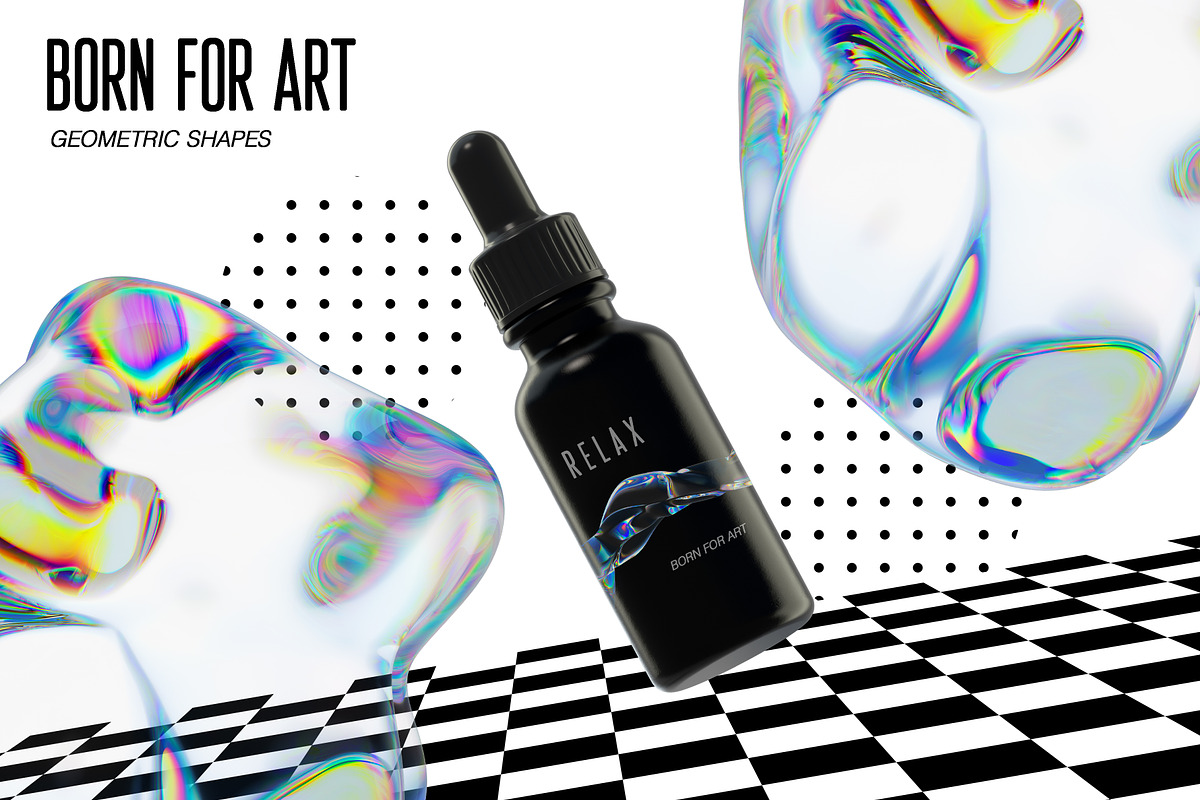 3D abstract dispersion glass, an Object Graphic by Polli Deeva