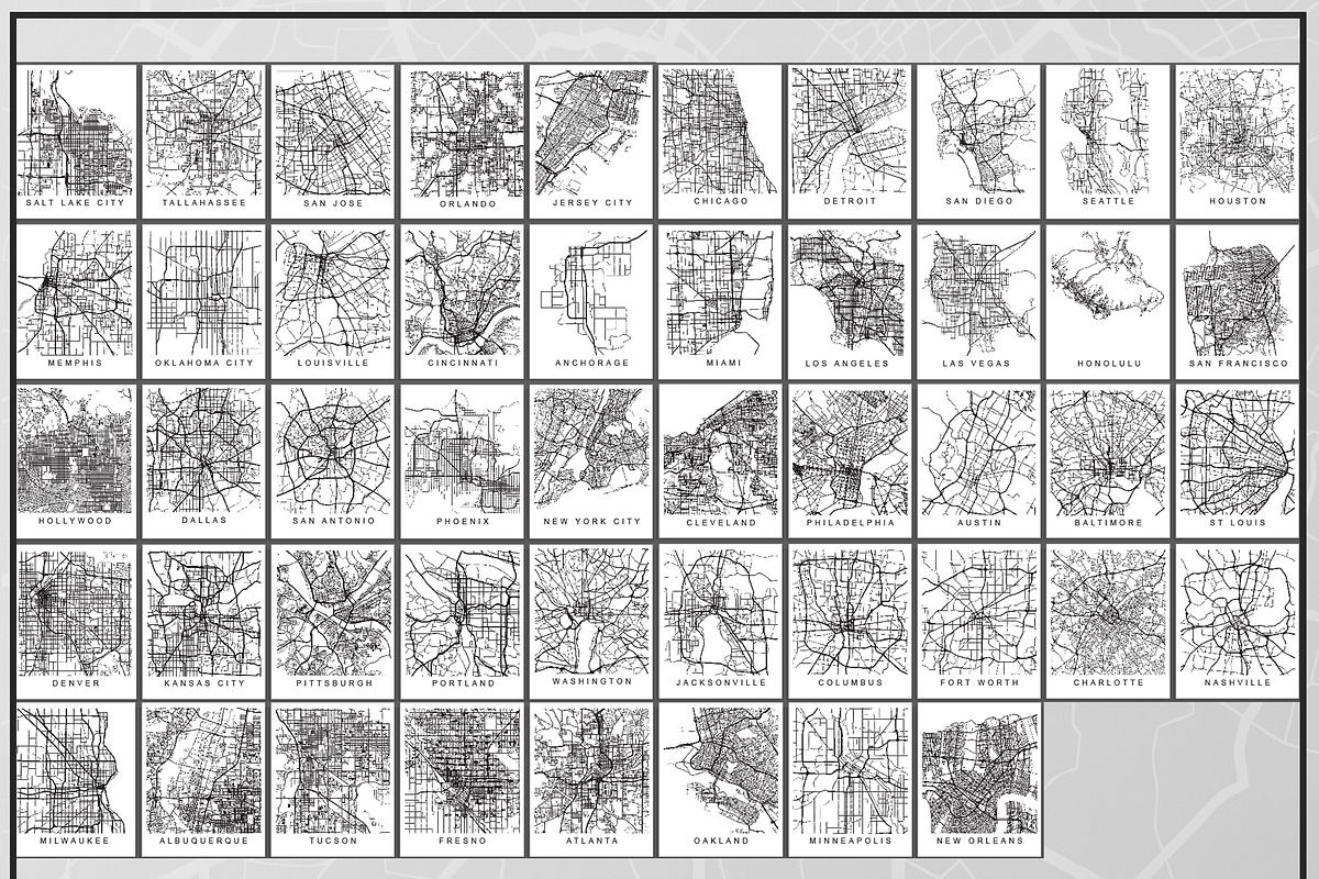 City Street Map Bundle for designers
