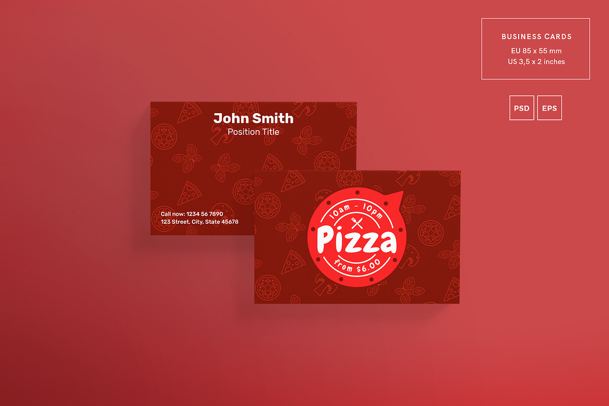Business Cards | Pizza, a Business Card Template by Amber Graphics