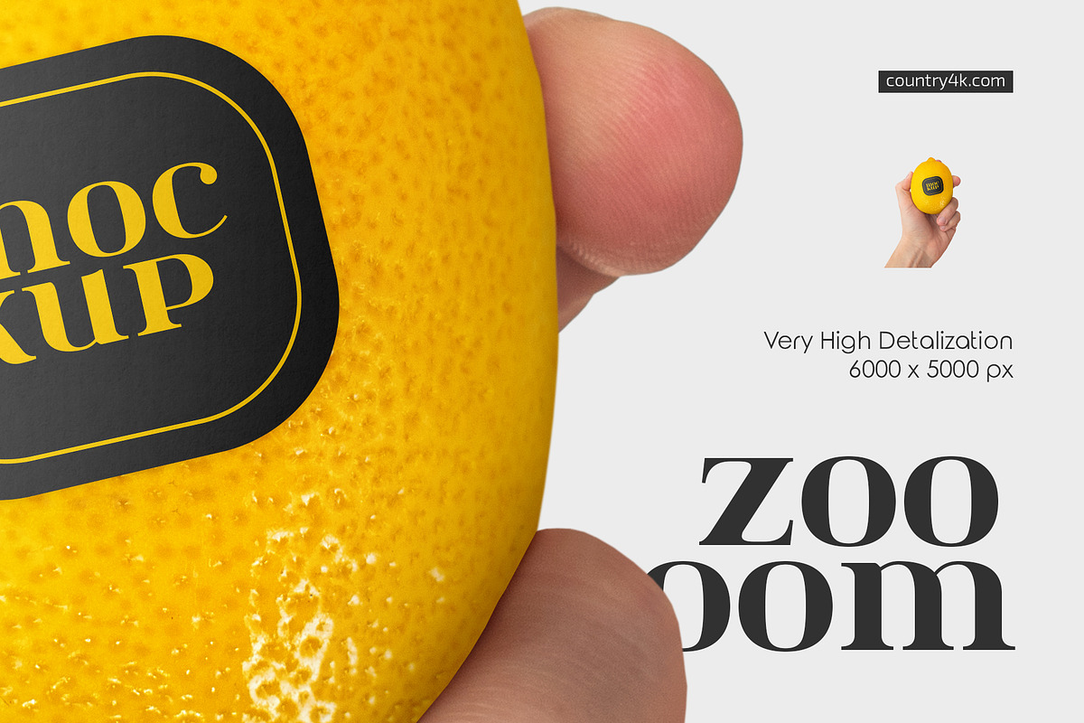 PLU Produce Sticker on Lemon Mockup | Creative Market