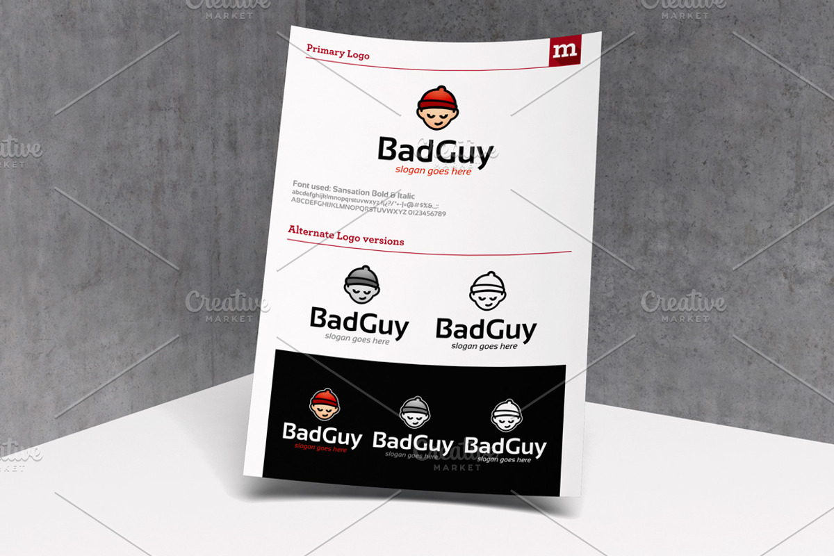 Bad Guy logo template, a Branding & Logo Template by Mel Graphic Design