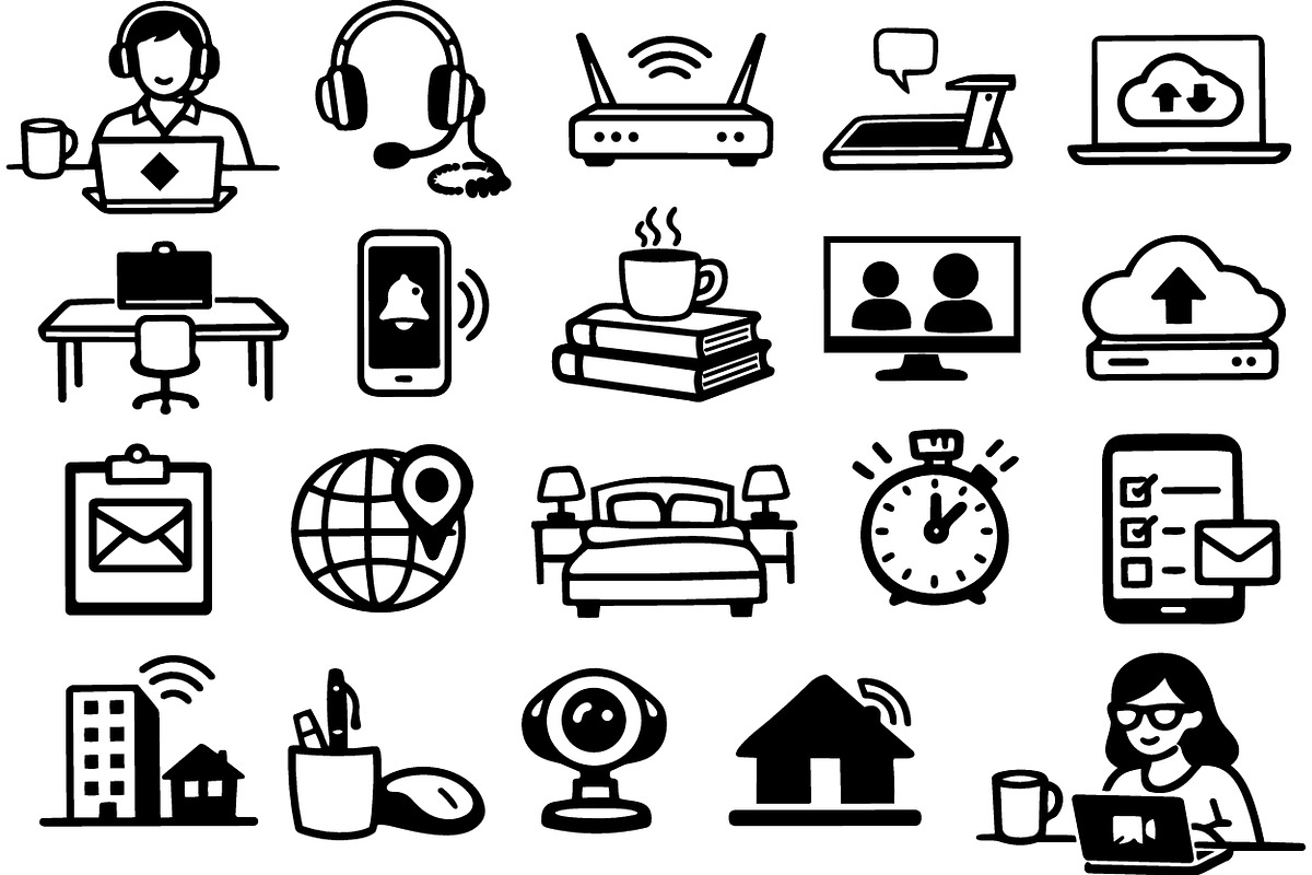 Remote Work Icon Collection for Digi, an Illustration by designvectx