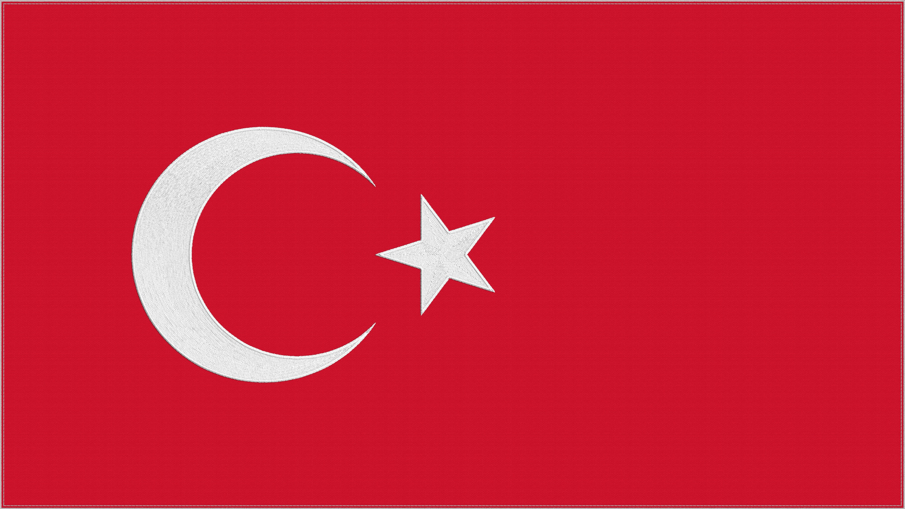 Turkey embroidery flag. Turkish emblem stitched fabric. Embroidered ...