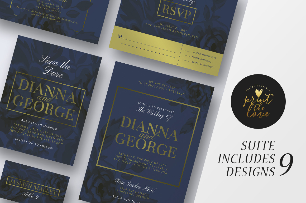 Wedding Invitation Suite - Lux, an Invitation Template by Print The ...