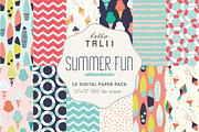 SUMMER FUN DIGITAL PAPER, a Pattern Graphic by Hello Talii