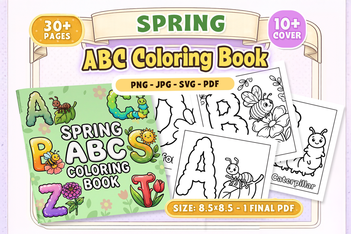 Spring ABC Coloring Book