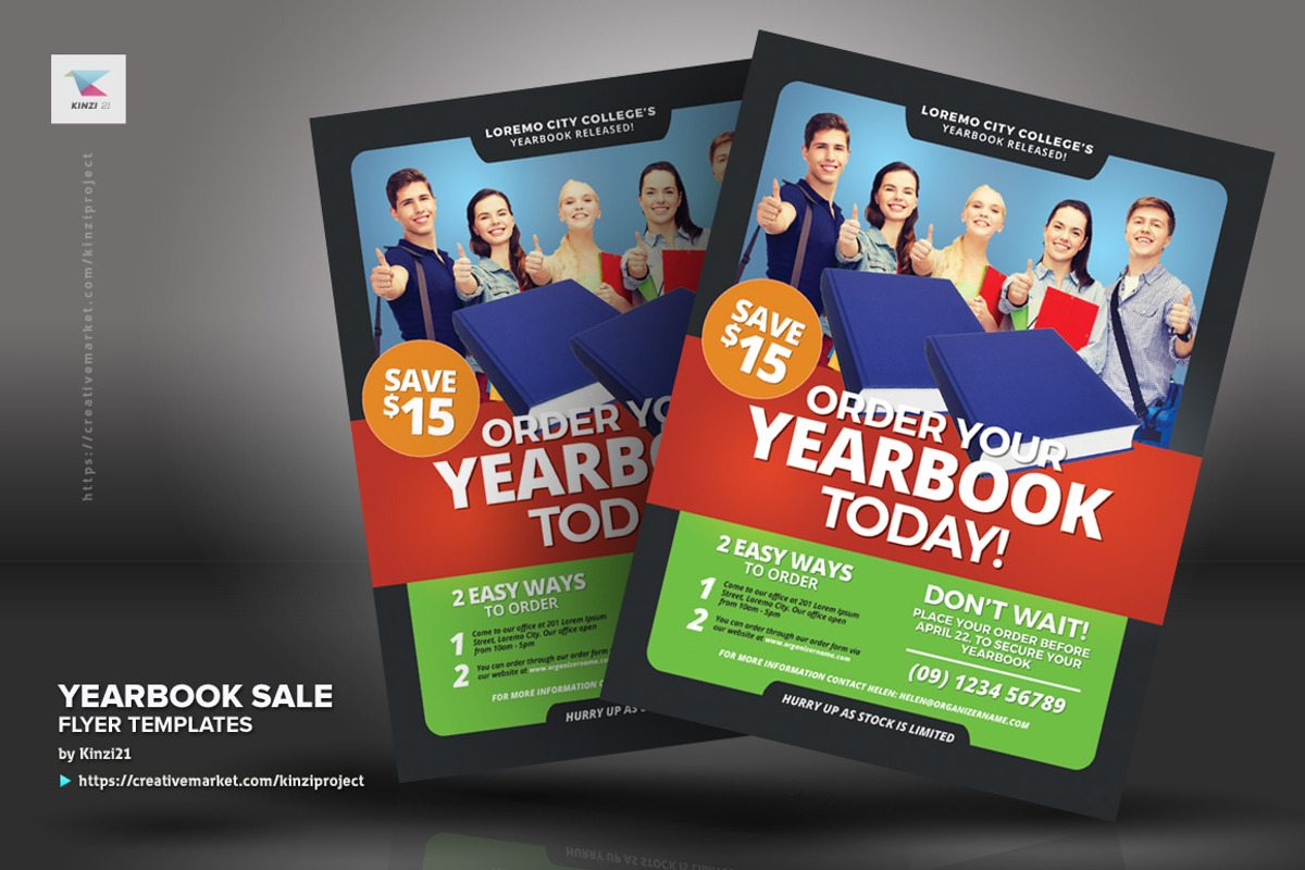 Yearbook Sale Flyer Templates, a Flyer Template by kinzi21