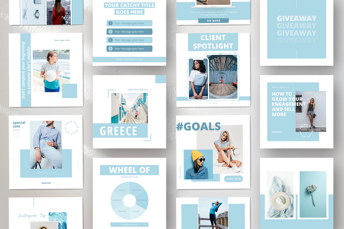 Instagram Posts Content Creator Blue