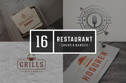 16 Restaurant Logotypes and Badges, a Branding & Logo Template by Vasya ...