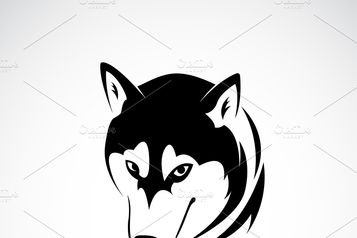 Vector of siberian husky dog head., an Icon by yod67 | Creative Market