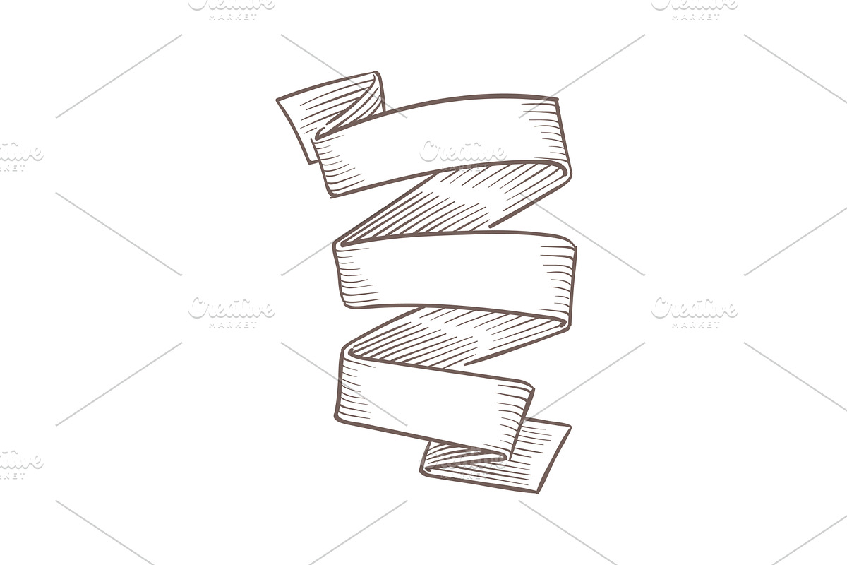 Sketch vintage banner. Hand drawn, a Decorative Illustration by YummyBuum