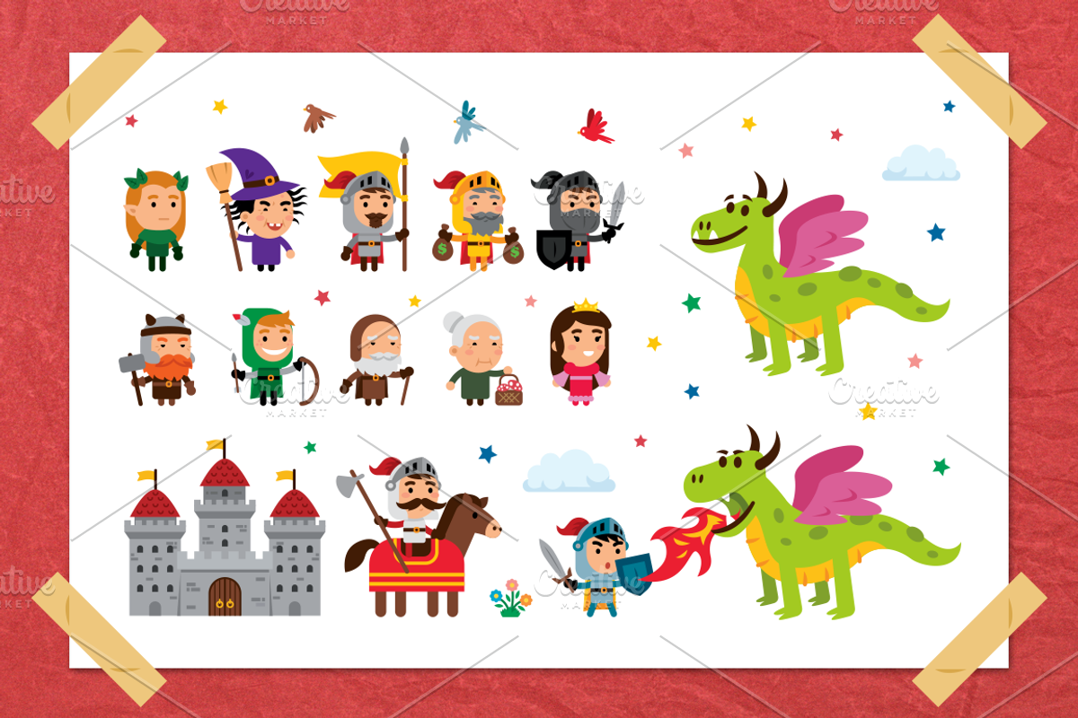 Fantasy Fairy Tale Clipart kit II, an Education Illustration by Manudesign