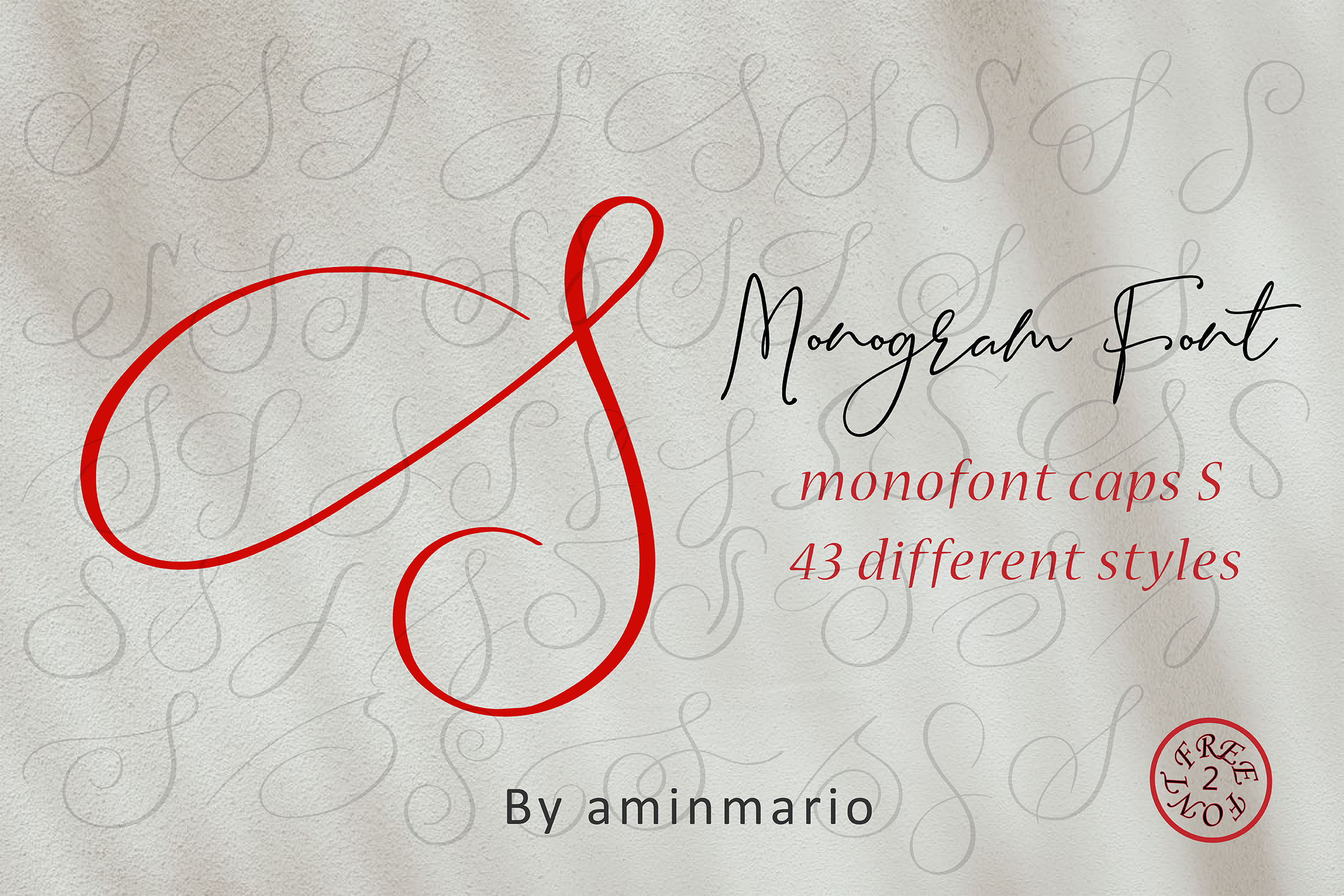 MONOGRAM S | Monofont caps S, a Script Font by AMINMARIO