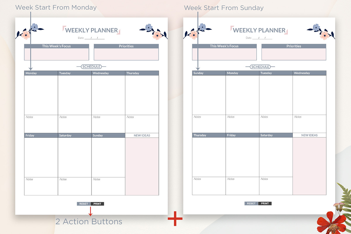 Weekly Planner in Word & Digital PDF