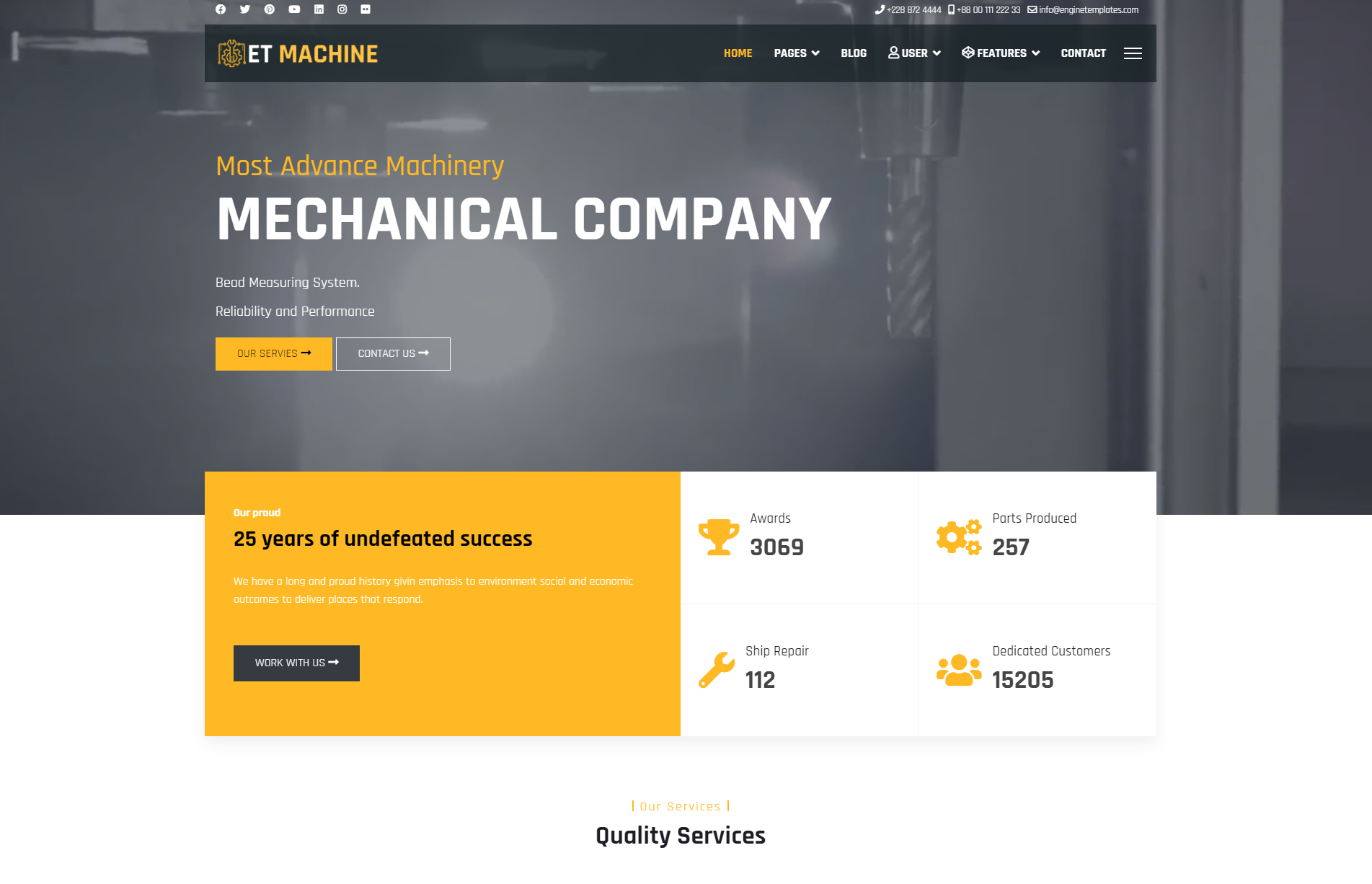 ET Machine - Industrial Template, a Websites & App Template by LTheme
