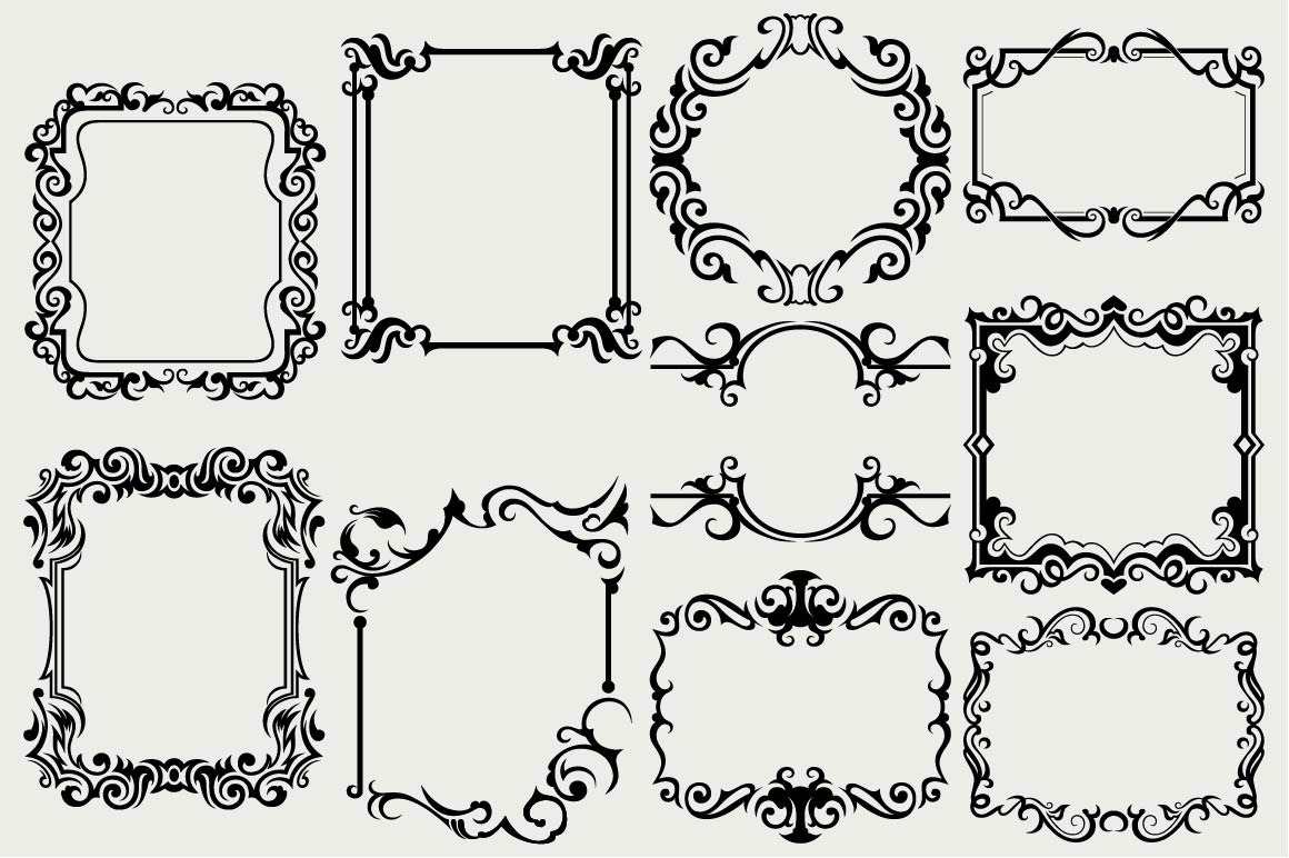 Vintage frames 17, a Pattern Graphic by LineworkStock | Creative Market
