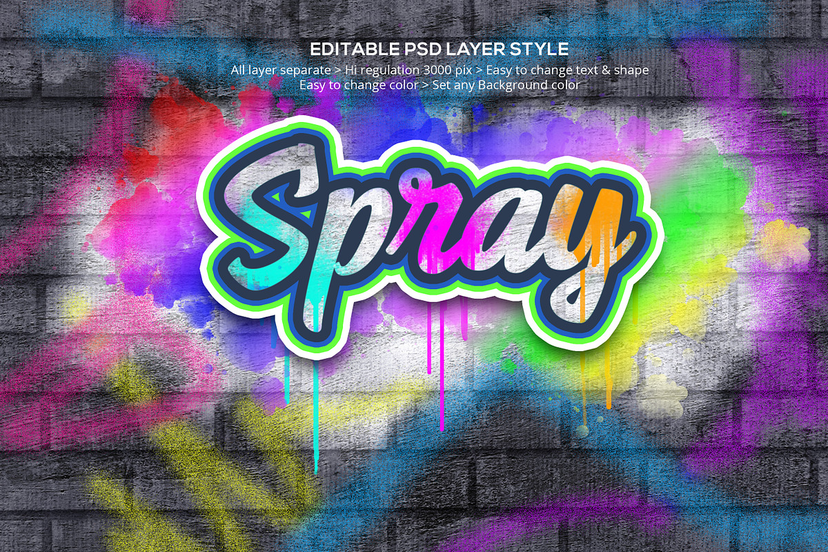 Photoshop Graffiti Text Effect, a Layer Style Add-On by MRI STUDIO