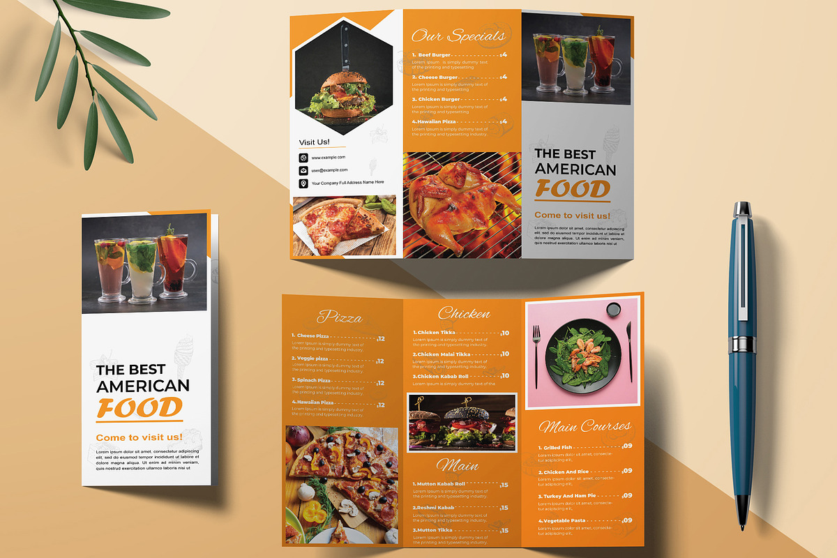 Restaurant Food Menu Layout
