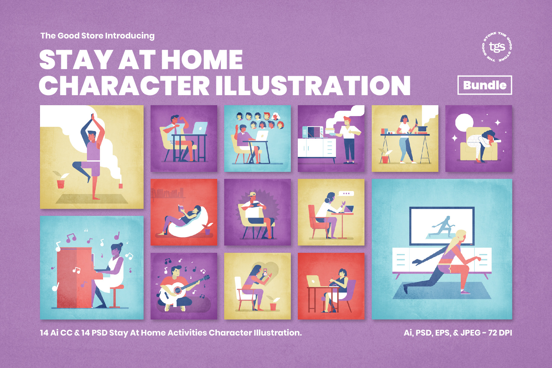Stay At Home Character Illustration, a Healthcare Illustration by The ...