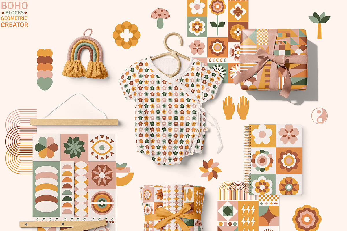 Boho Blocks Geometry Creator, an Object Graphic by Julia Dreams