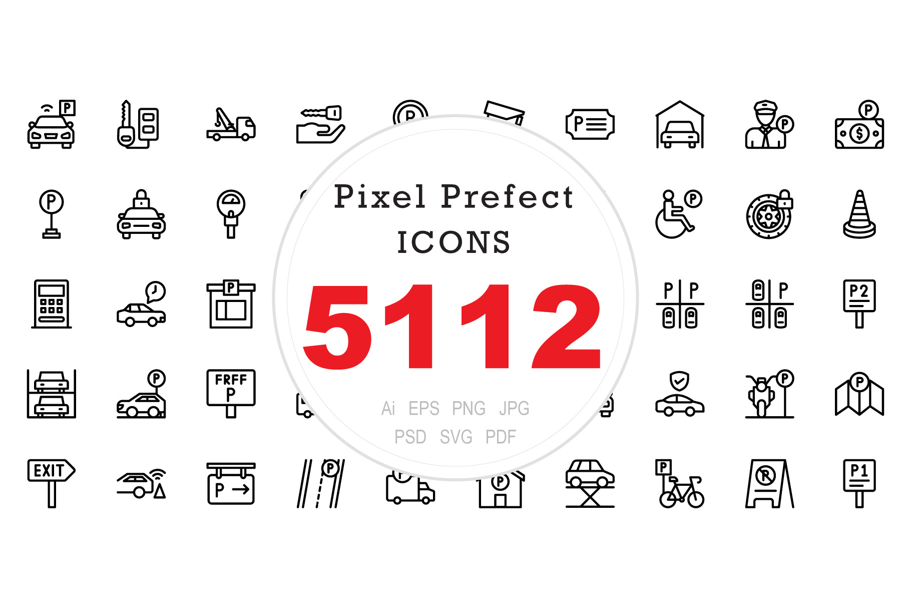 Pixel Prefect icons bundle, an Outline Icon by Vector Stall