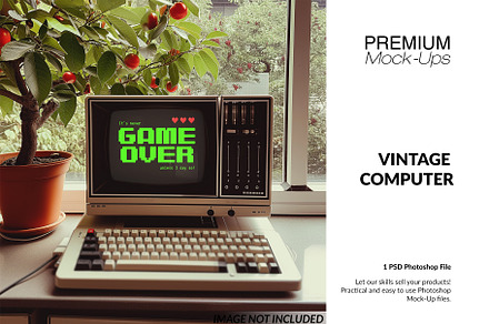 Vintage Computer Mockup, a Mac Mockup by mock-ups