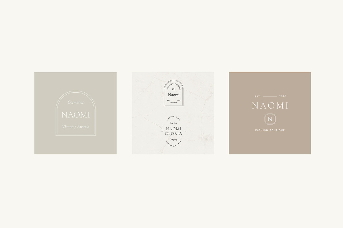 Naomi Minimal Logo Kit Ai,Eps,Psd, a Branding & Logo Template by Feel This
