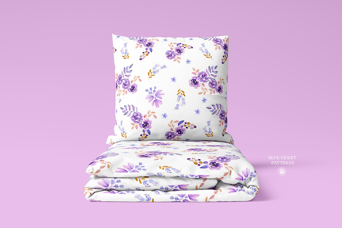 Blue Violet Patterns, a Pattern Graphic by Webvilla Studio