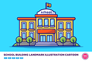 School Building Landmark Cartoon, an Education Illustration by Catalyst ...