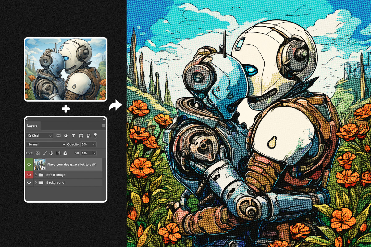 Color Comic Square And Poster Photo, a Layer Style Add-On by dokudokunomi